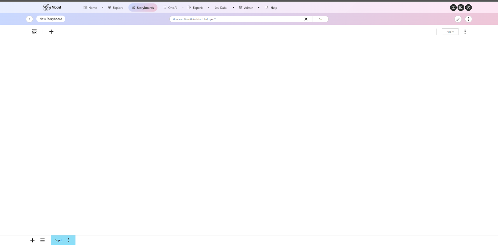 How to Create a New Storyboard – One Model